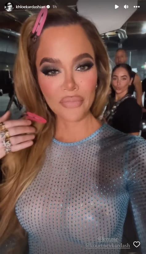 Khloe Kardashian Shows Off Her Nipples In Tight Sheer Shirt In New
