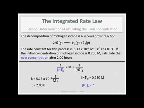 2nd Order Reaction Equation