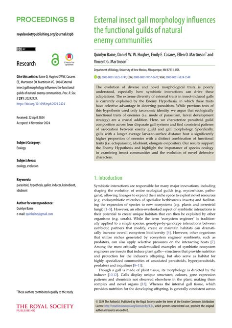 Pdf External Insect Gall Morphology Influences The Functional Guilds Of Natural Enemy Communities