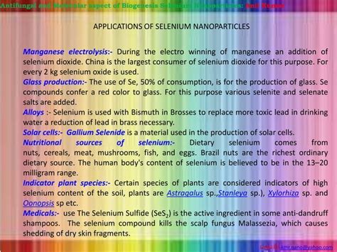 Anil Kumar Pptantifungal And Molecular Aspects Of Selenium Np Pptx