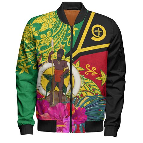 Vanuatu Bomber Jacket Flag Tribal Tropical Style