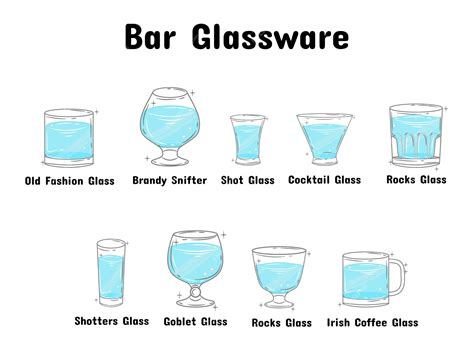 Premium Vector Set Of Collection Bar Glassware