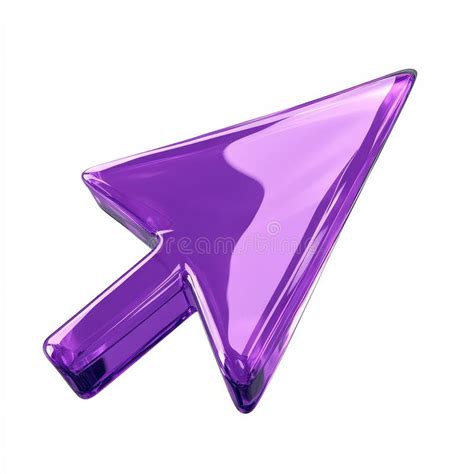 A Glossy Purple Computer Cursor Icon Symbolizing Digital Navigation And Interaction Stock
