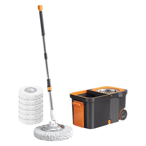 Primegos Spin Mop Set With 6 Reusable Mop Heads Microfiber Mop Heads
