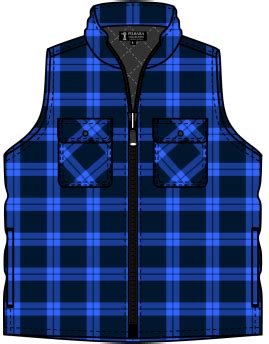 Flannelette Quilted Vest Mens Zipper Front Ritemate Workwear