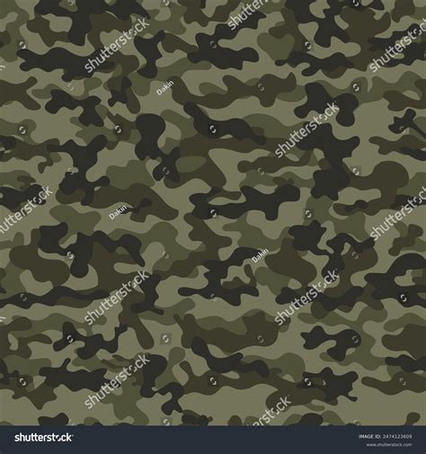 Camouflage Modern Pattern Seamless Texture Military Stock Vector