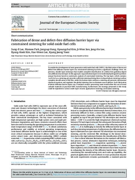 Pdf Fabrication Of Dense And Defect Free Diffusion Barrier Layer Via
