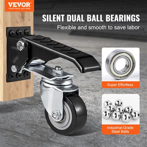 Vevor Workbench Casters Kit Heavy Duty Retractable Wheels 165 Lbs Load