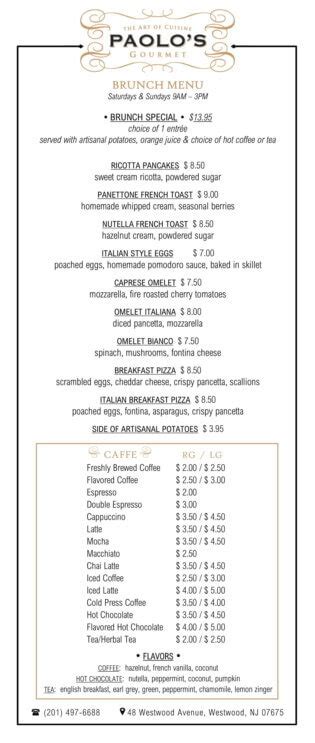 Opening Alert Paolos Gourmet Westwood Nj Boozy Burbs
