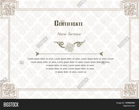 Certificate Design Vector And Photo Free Trial Bigstock