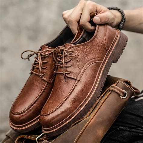 Genuine Leather Mens Oxford Shoes New British Casual Leather Shoes New