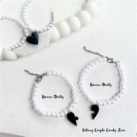 Jual Gelang Couple Candy Mutiara Love Gelang Love Akrilik Puzzle Shopee Indonesia