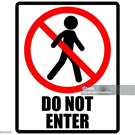 Black Red White Do Not Enter Sticker Template Design Restricted Area