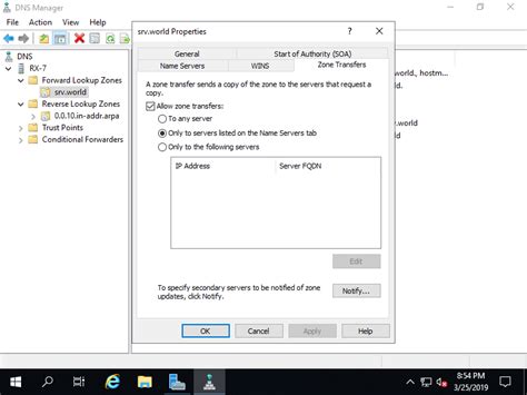 Windows Server 2019 Dns Server Configure Secondary Zone Server World