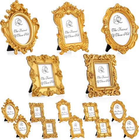 Maitys 15 Pcs Mini Picture Vintage Frames With Stands Tiny