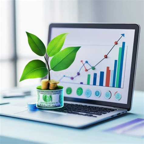 3d Plant Chart Symbols In Holographic Form On A Glossy White Desk Stock