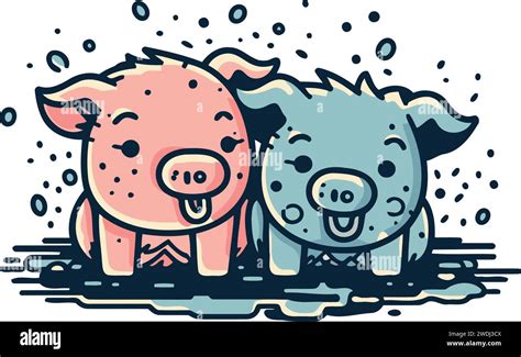 Pigs Vector Drawing Cut Out Stock Images And Pictures Alamy