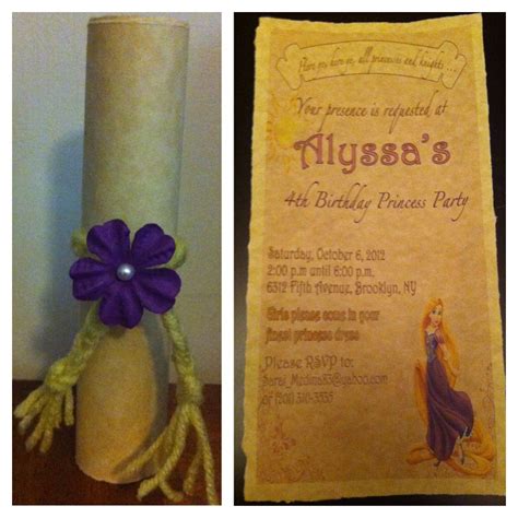 Rapunzel Scroll Invitation Scroll Invitation Invitations Birthday Invitations