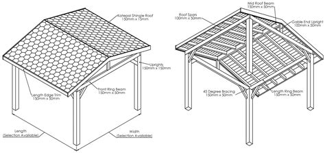 Apex Katepal Grey Shingle Roof Wooden Gazebo No Overhang Ruby Uk Ruby Group