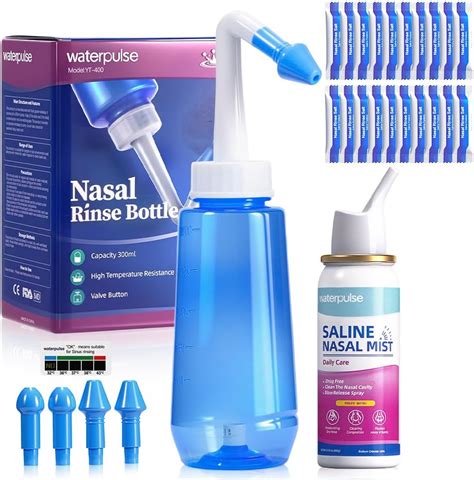 Waterpulse Saline Nasal Spray And Neti Pot Sinus Rinse Kit Nasal