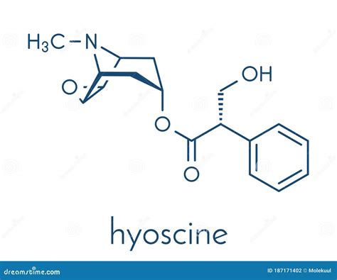 Scopolamine Molecule 3d Rendering Flat Molecular Structure With