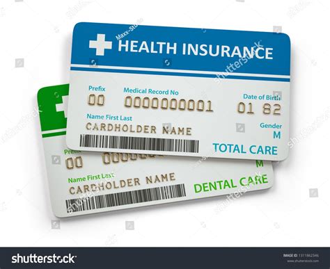 Health Insurance Cards Total Dental Care Stock Illustration 1311862346