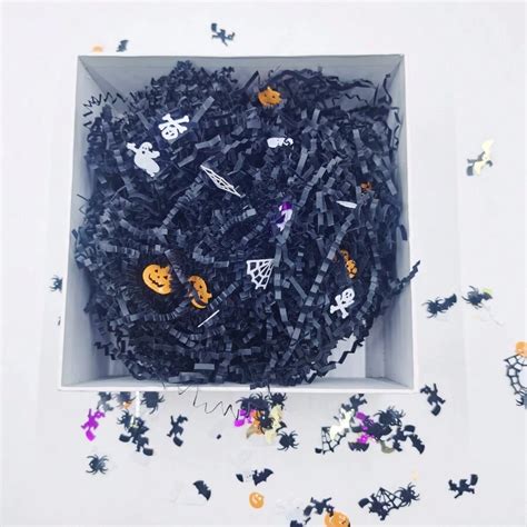 Halloween Wrinkled Raffia Grass Fruit T Box Packaging Decoration