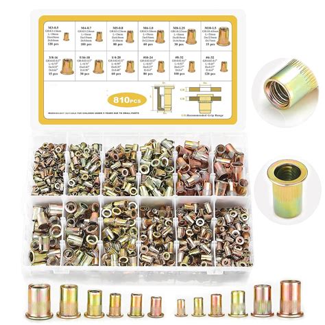 Threaded Inserts Female Thread Metric Knurled Nuts Assortment Kit