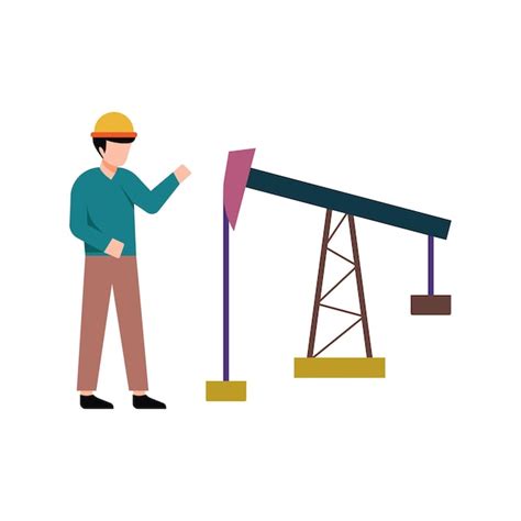 Premium Vector Worker Watching Mining Operation