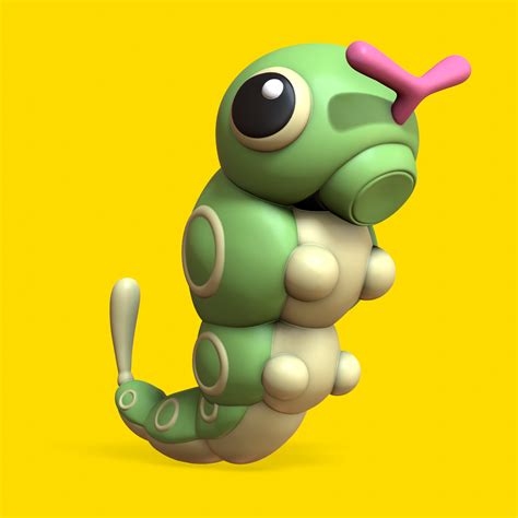 🐉 Caterpie Pokemon・free Obj File For 3d Printing・cults