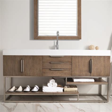 Wood Open Shelf Bathroom Vanity