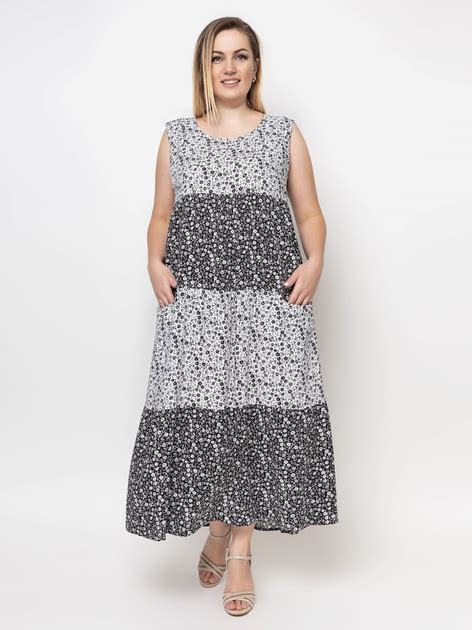 Сукня довга жіноча Vlavi Тала 128409 54 Чорна з білим квіти 12840954
