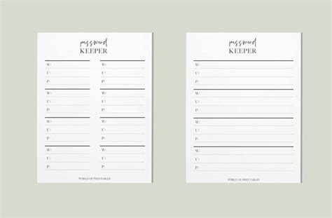 15 Beautiful Free Password Keeper Printables To Suit Any Planner
