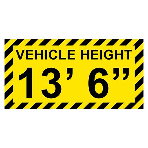 Vehicle Height Sticker For Commercial Vehicle And Delivery Van Code10