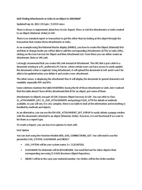 Gos Finding Attachments Or Links To An Object In Sap Abap Download