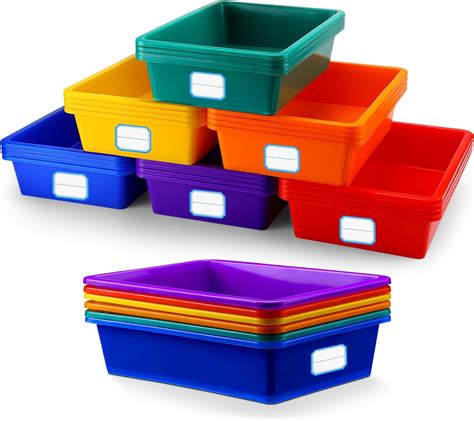 24 Pcs Plastic Cubby Storage Bins Classroom Cubby Organization With