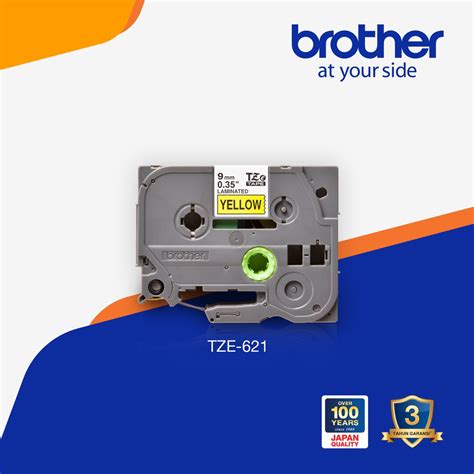 Jual Brother Label Tape Tze 621 Black On Yellow Laminated Tapes 9mm