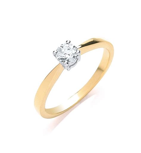 Elegant 18ct Yellow Gold 035ct Diamond Engagement Ring Etsy