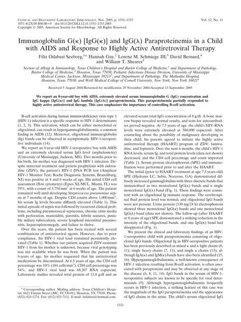 Pdf Immunoglobulin Gkappa Iggkappa And Igglambda