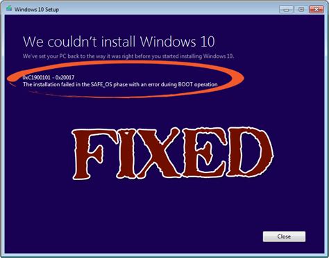 Remove Couldnt Install Windows 10 Error 0xc1900101 0x20017 Archives Pc Error Fix