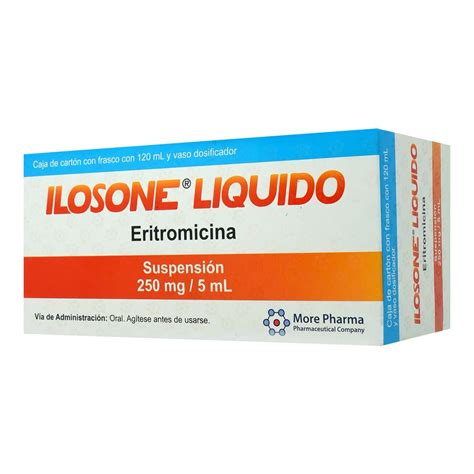 Ilosone Líquido 250mg Suspensión C120ml Farmatodo En Linea