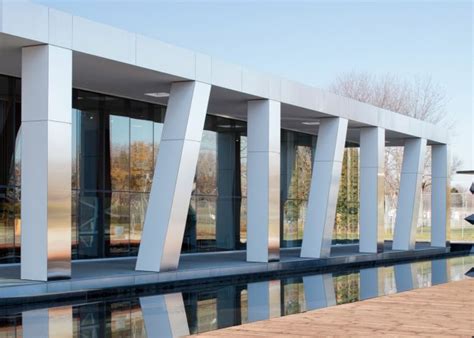 Chunky Steel Columns Front Acdfs Diane Dufresne Art Centre In Canada