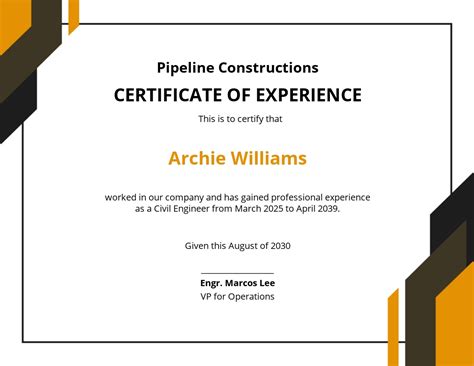 Construction Worker Certificate