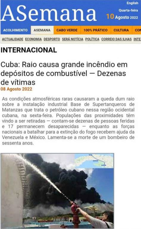 Publicó Periódico A Semana Artículo Sobre El Lamentable Incendio De