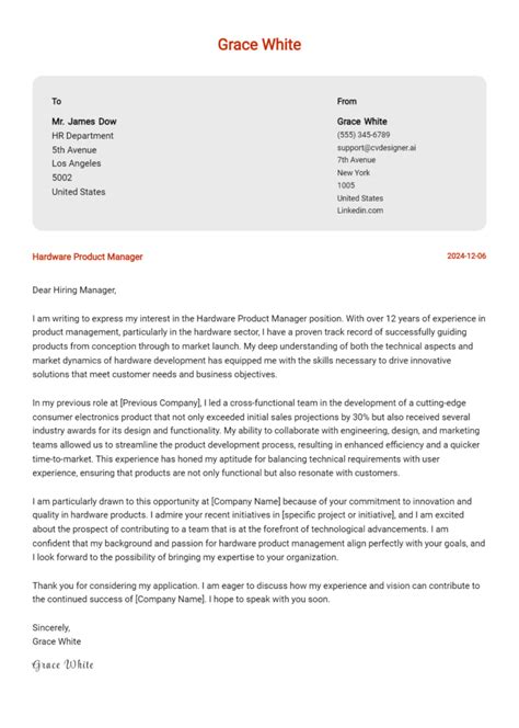 20 Consumer Product Manager Cover Letter Examples With Writing Tips For