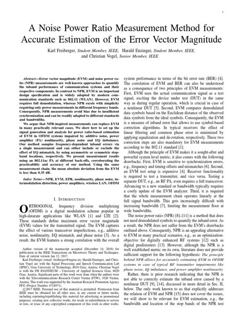 A Noise Power Ratio Measurement Method For The Accurate Estimation Of