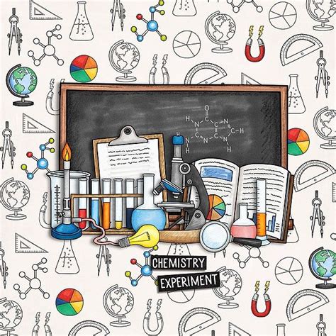 Digital Scrapbooking Overlays Science Doodles Science Illustration