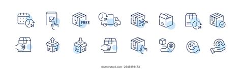 소포 전달 아이콘 집합 익스프레스 24시간 스톡 벡터 로열티 프리 2349393173 Shutterstock