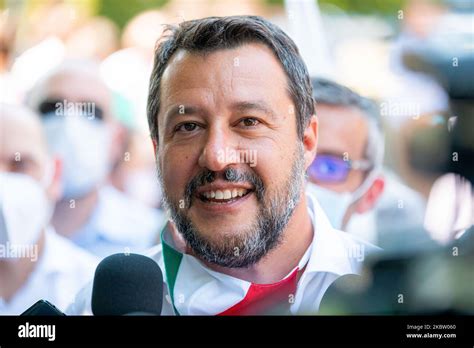 Lega Political Party Leader Matteo Salvini Attends The Demonstration