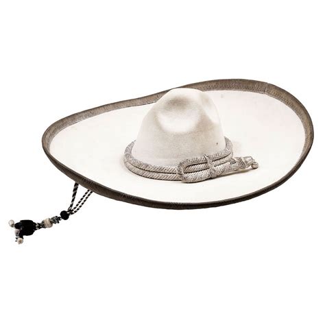 Sombrero Charro De Gala México Ca 1950 Fieltro Color Hueso Con